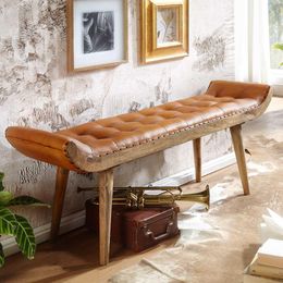 Pharao24.de Rustikale Landhaus Ankleidebank 125 cm breit 47 cm Sitzh&ouml;he