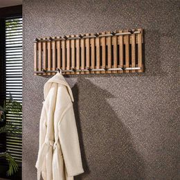 Pharao24.de Wandgarderobenleiste Holzgarderobe aus Massivholz mit Massivholz Oberfl&auml;che