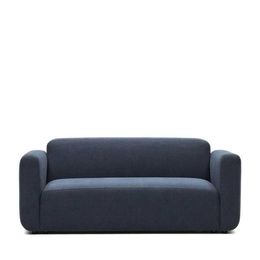 Pharao24.de Zweiersofa Wohnzimmer modern in Dunkelblau Armlehnen