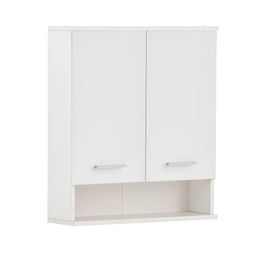 Pharao24.de Wandschrank Badezimmerschrank h&auml;ngend in Wei&szlig; matt mit einem offenen Fach