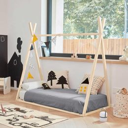 Pharao24.de Kinderbett in Tipi Form aus Buche Massivholz 144 cm hoch