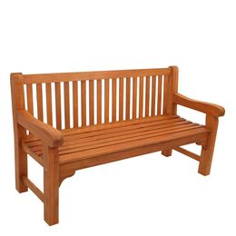 Pharao24.de Gartenbank Holz massiv wetterfest im Landhausstil drei Sitzpl&auml;tzen aus Eukalyptusholz in Eukalyptusfarben 162x90x69 cm Pharao24