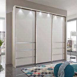 Pharao24.de Schwebet&uuml;ren Kleiderschrank in Beige Schubladen