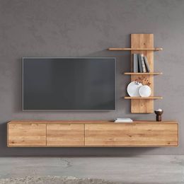 Pharao24.de Wohnwand Anbauwand 220 cm breit 40 cm tief (zweiteilig)