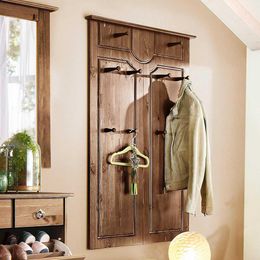 Pharao24.de Holzgarderobe in Kiefer dunkel die Wandmontage
