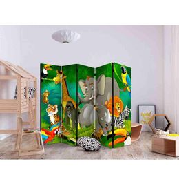 Pharao24.de Kinderzimmer Trennwand mit Zootier Motiven 225 cm breit