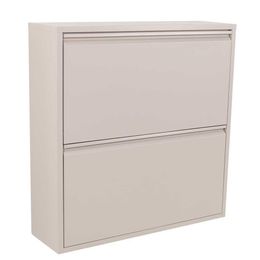 Pharao24.de Schuh Schrank Wandmontage in Taupe pulverbeschichtetem Stahl