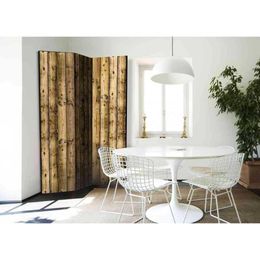 Pharao24.de Spanische Wand in Altholz Bretter Optik drei Elementen