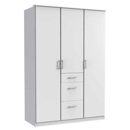 Pharao24.de Wei&szlig;er Kleiderschrank Made in Germany 135x199x58 cm