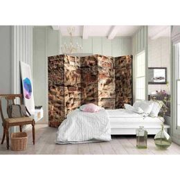 Pharao24.de Spanische Trennwand mit Mauer Motiv Ziegel Rot und Braun