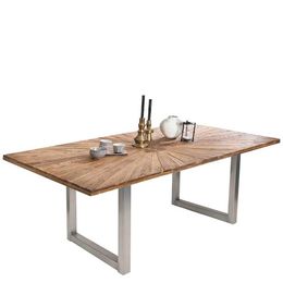 Pharao24.de Industrial Tisch aus Recyclingholz Teak Eisen
