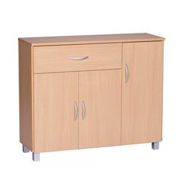 Pharao24.de Holzoptik Sideboard in Buchefarben 3 T&uuml;ren 1 Schublade