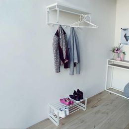 Pharao24.de Flurm&ouml;bel Set in Wei&szlig; Stahl (zweiteilig)