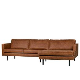 Pharao24.de Sofa Eckgarnitur in Cognac Braun Recyclingleder 300 cm breit