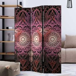 Pharao24.de Mandala Paravent mit Leinwand F&uuml;llung beidseitig bedruckt lichtecht