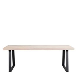 Pharao24.de Esszimmer Tisch in Eichefarben White Wash Metallgestell