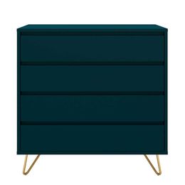 Pharao24.de Kommode in Petrol und Goldfarben 90 cm breit