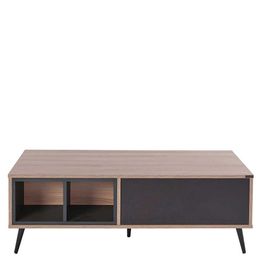 Pharao24.de Sofatisch Salontisch mit einer Schublade in Holzoptik foliert