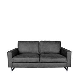 Pharao24.de Modernes Lounge Sofa in Anthrazit Microfaser 166 cm breit