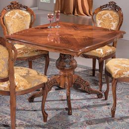 Pharao24.de Barock Design Esszimmertisch Nussbaum furniert 95 cm breit