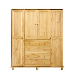 Pharao24.de Kleiderschrank Schlafzimmerschrank aus Kiefer Massivholz im Landhausstil