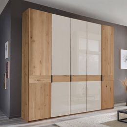 Pharao24.de Kleiderschrank Schlafzimmerschrank in Eiche Bianco und Champagner