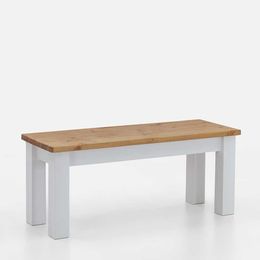 Pharao24.de Esstischbank Kiefer zweifarbig aus Massivholz Landhausstil