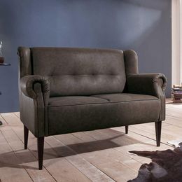 Pharao24.de 2 Sitzer Couch in Grau Landhaus