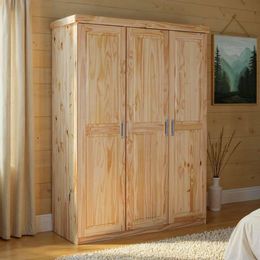 Pharao24.de Dreht&uuml;renschrank aus Kiefer Massivholz Natur lackiert