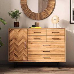 Pharao24.de Sideboard aus Wildeiche Massivholz Vierfu&szlig;gestell aus Metall