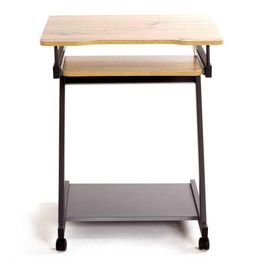 Pharao24.de Rollbarer Laptopschreibtisch mit Tastaturauszug Druckerablage