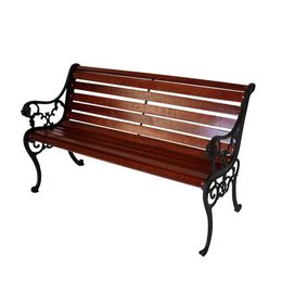 Pharao24.de Terrassenbank aus Holz Gusseisen