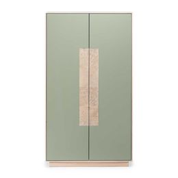 Pharao24.de Esszimmer Highboard in Beton Grau und Buche wei&szlig; ge&ouml;lt 90 cm breit