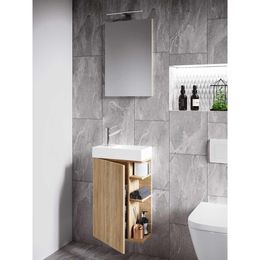 Pharao24.de Waschplatz Set G&auml;stetoilette in Sonoma-Eiche 40 cm breit (zweiteilig)