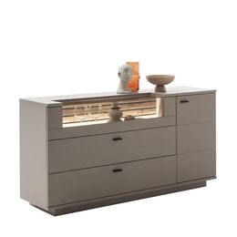 Pharao24.de Sideboard Wohnzimmer Kommode in Grau und Wildeichefarben