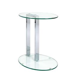 Pharao24.de Beistelltisch aus Sicherheitsglas oval