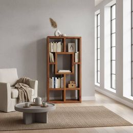 Pharao24.de Design Regal aus Sheesham Massivholz 180 cm hoch