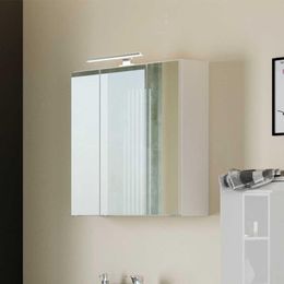 Pharao24.de Bad Spiegelschrank mit LED Beleuchtung Wei&szlig;