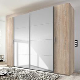 Pharao24.de XL Spiegelkleiderschrank 272 cm breit Dreh- und Schiebet&uuml;ren