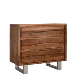 Pharao24.de Kommode Massivholz Holzkommode aus Akazie Massivholz mit drei Schubladen