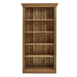Pharao24.de Landhaus B&uuml;cherregal aus Kiefer Massivholz gelaugt und ge&ouml;lt