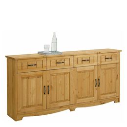 Pharao24.de Landhausstil Sideboard aus Kiefer Massivholz 4-t&uuml;rig