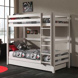 Pharao24.de Kinderzimmer Bett aus Kiefer Massivholz lackiert einem Ausziehbett