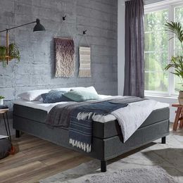 Pharao24.de Springboxbett in Anthrazit 62 cm Kopfteil