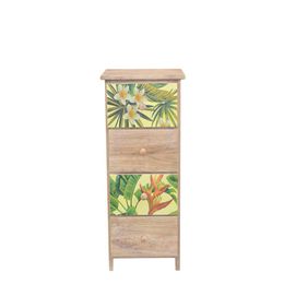 Pharao24.de Hohe Kommode aus Massivholz Dschungel Motiven