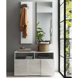 Pharao24.de Fl&uuml;rm&ouml;bel in modernem Design Wei&szlig; Hochglanz lackiert (dreiteilig)