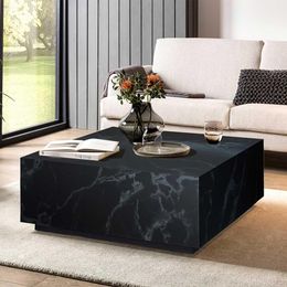 Pharao24.de Marmor Optik Couchtisch in Schwarz Hellgrau