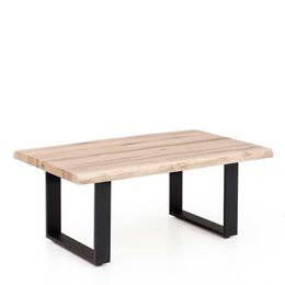 Pharao24.de Salontisch Industriestil aus Eiche Massivholz White Wash