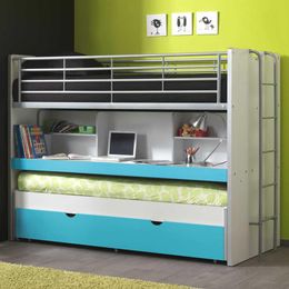 Pharao24.de Design-Etagenbett mit Schreibtisch G&auml;stebett