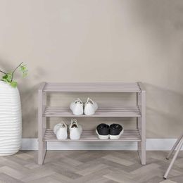 Pharao24.de Schuhregal aus Metall in Taupe pulverbeschichtet 70 cm breit